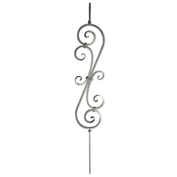 arteferro 44 in. x 7-3/8 in. 26 in. Double S-Scroll Warm Nickel Powder ...