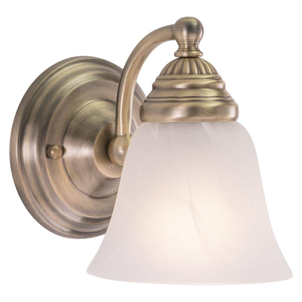 VAXCEL Standford 5.25 in. W 1-Light Brass Bathroom Wall Vanity Light ...