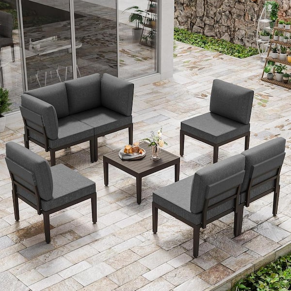 Grey aluminium garden table store