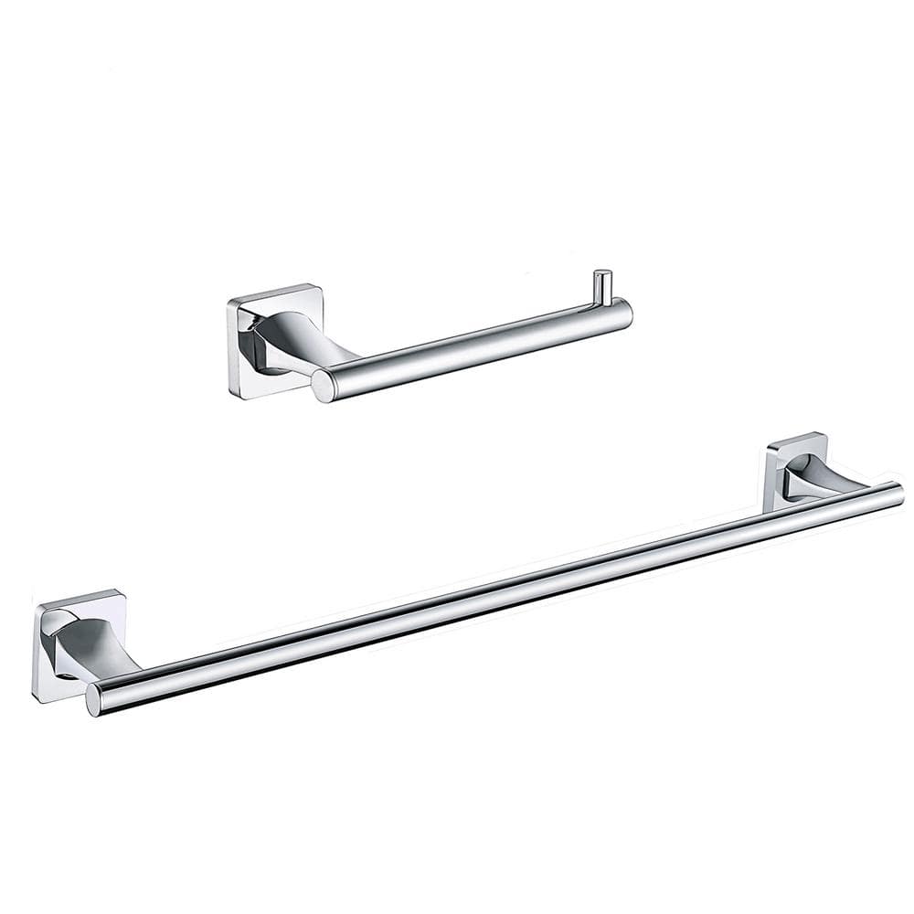 ruiling 2-Piece Bath Hardware Set with Mounting Hardware in Polished ...
