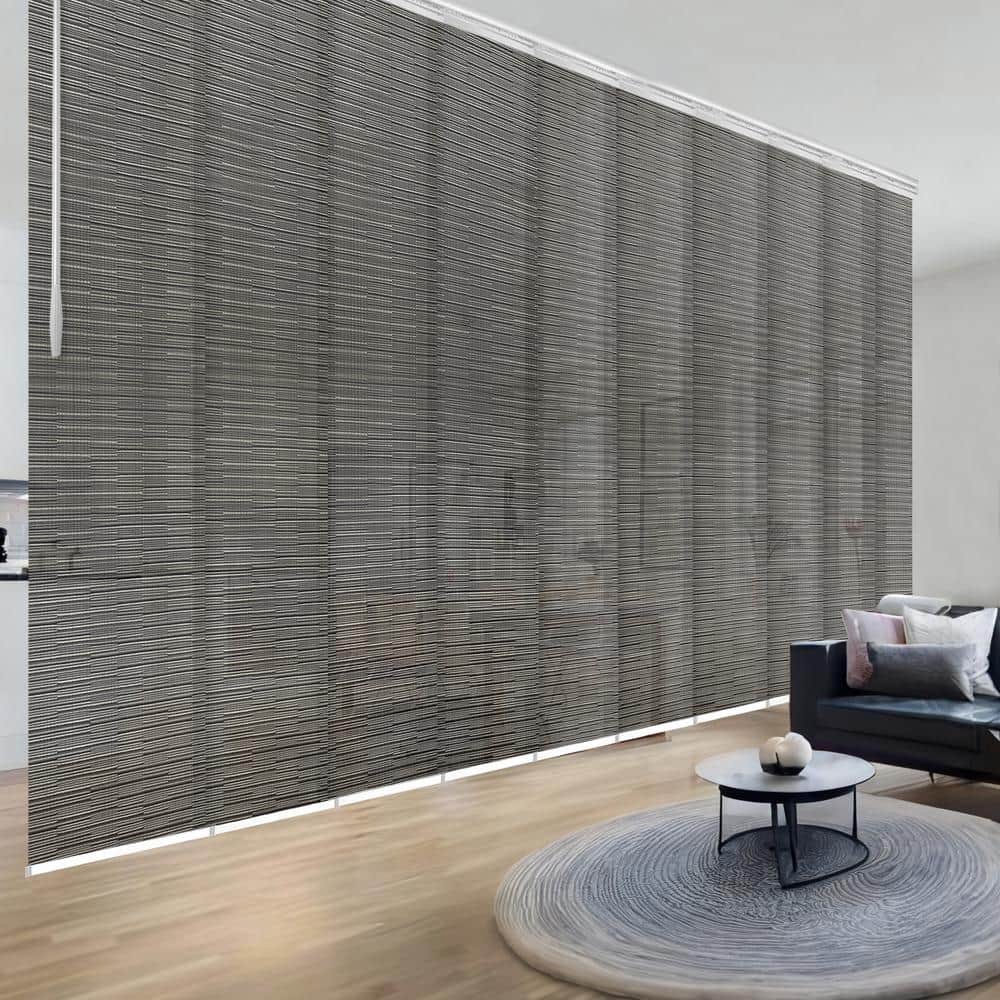 EMOH Ornate Sable 120 in. to 218 in. W x 94 in. L Adjustable 10-Panel ...