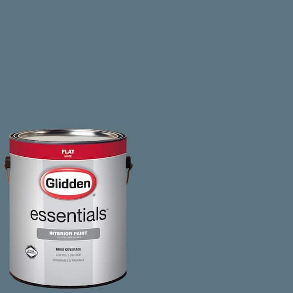 Glidden Essentials 1 gal. #HDGB52 Village Blue Flat Interior Paint ...