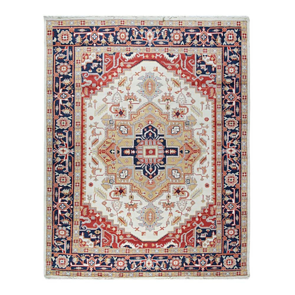 EORC Blue 10 ft. x 14 ft. Traditional Oriental Design, Classic Hand ...
