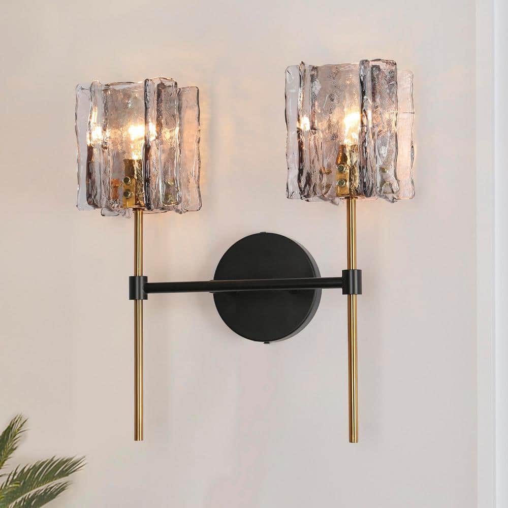 Reviews for LNC Echonalyri Modern 2-Light Glam Matte Black and Plating ...
