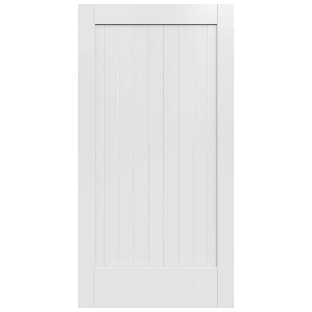 JELD-WEN 36 in. x 80 in. 1 Panel Solid Core White Painted Wood Interior ...
