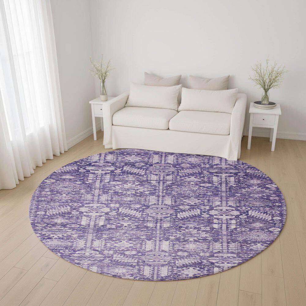 Addison Rugs Mayfield Premium Machine Washable Abstract AMF1771 Purple ...