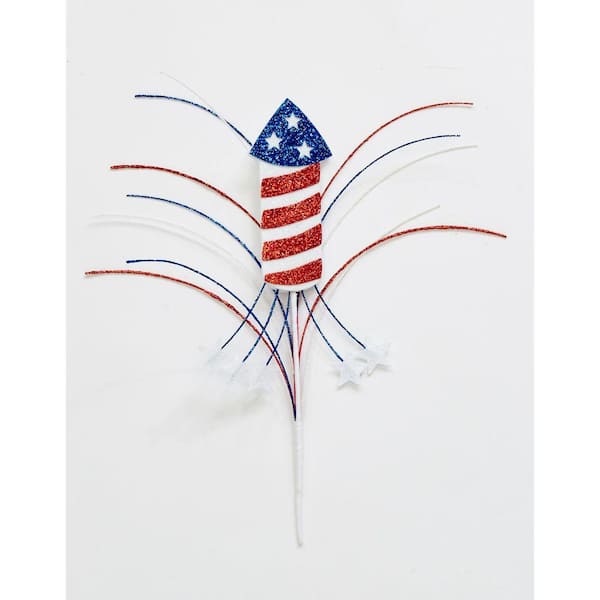 13 in Red, White and Blue Rocket with Stars Pick, Set of 6 3714 - The ...