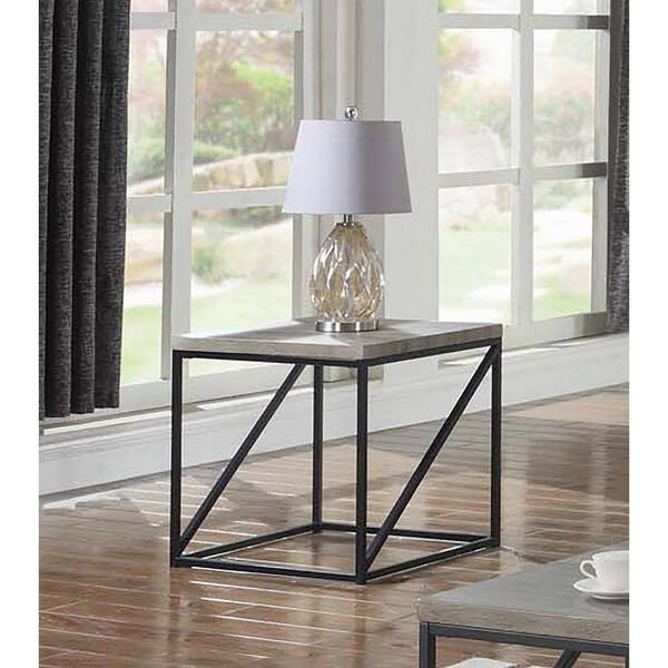 Coaster 23.75 in. Sonoma Grey and Black Square Wood End Table 705617 ...