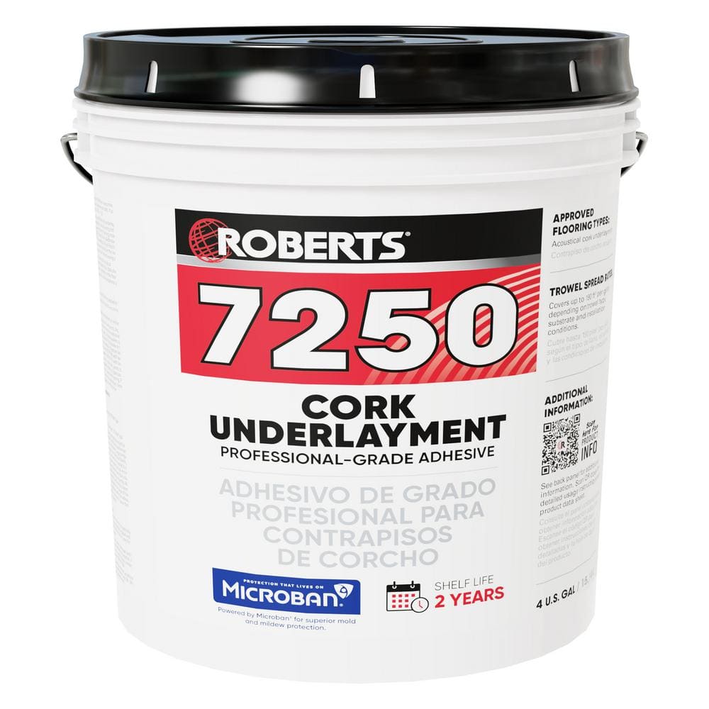ROBERTS 7250 16 qt. (4 Gal.) Professional-Grade Cork Underlayment Floor ...