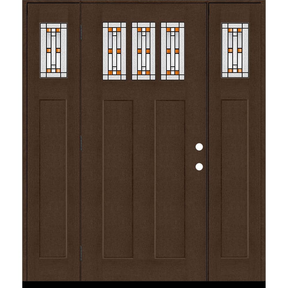 Steves & Sons Regency 64 in. x 80 in. 3Lite Amberton Deco Glass RHOS ...