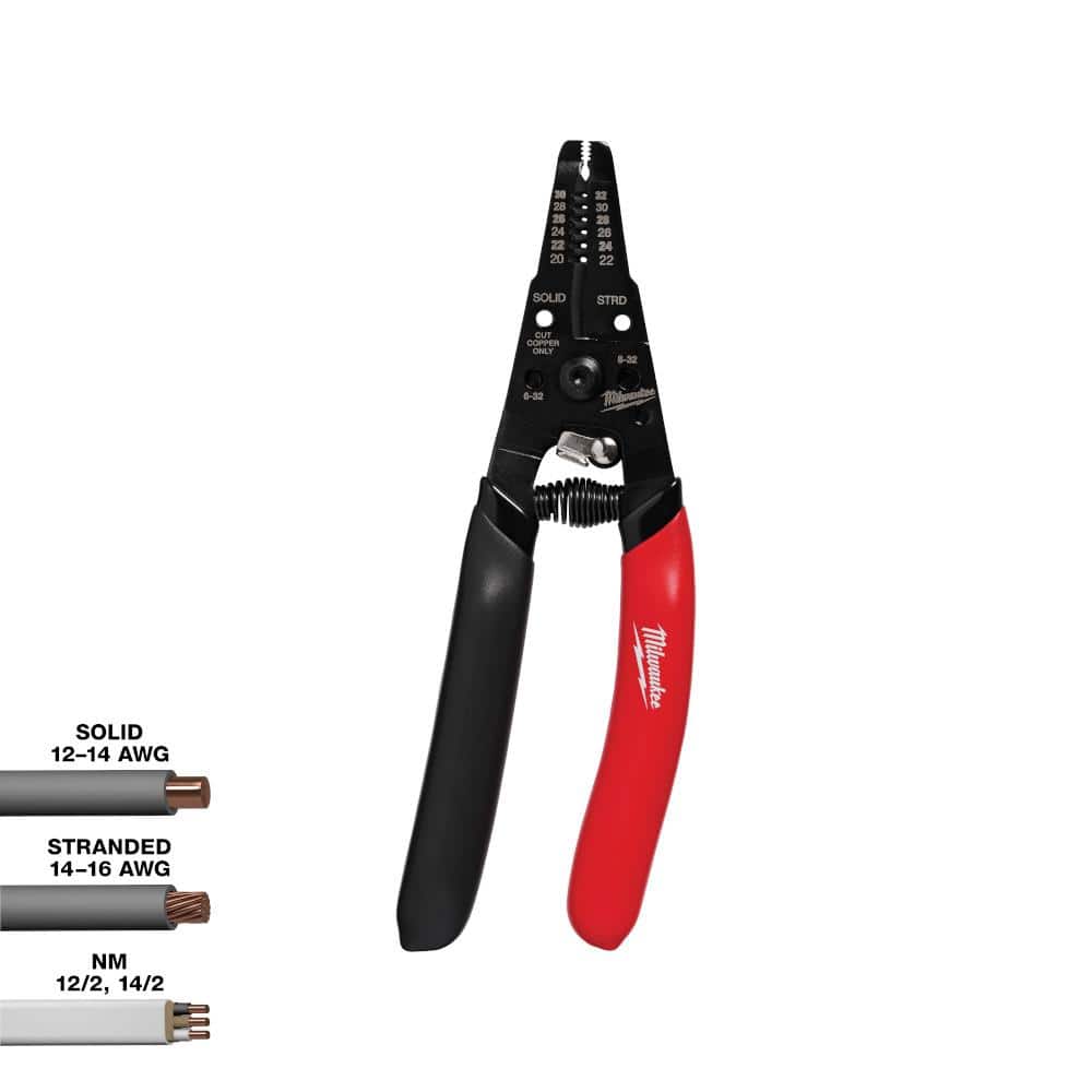 Milwaukee 12-16 AWG NM Wire Stripper/Cutter with Comfort Grip 48-22 ...