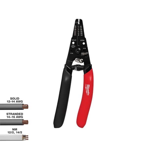 Milwaukee 12-16 AWG NM Wire Stripper/Cutter with Comfort Grip 48-22 ...