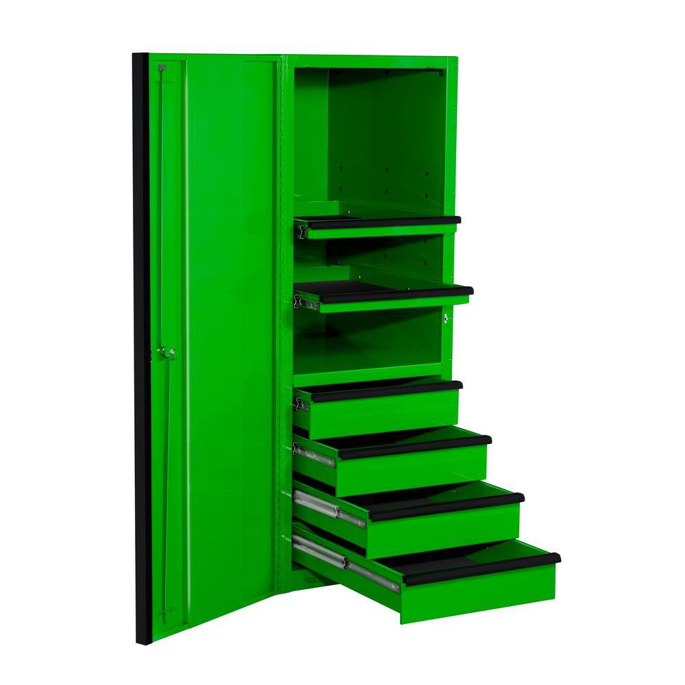 Extreme Tools EXQ 24 in. 4-Drawer 2-Shelf Green Professional Side Tool ...