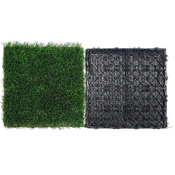 spca Artifical Grass Tiles Interlocking TurfDeck Set 18Pack-12 x 12 x 1 ...