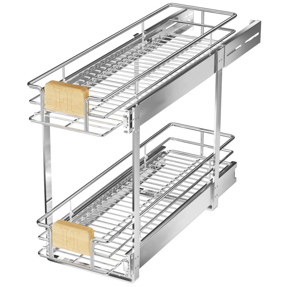 Reviews for HOMEIBRO Space Saver Silver Metal Pull-Out Organizer for ...