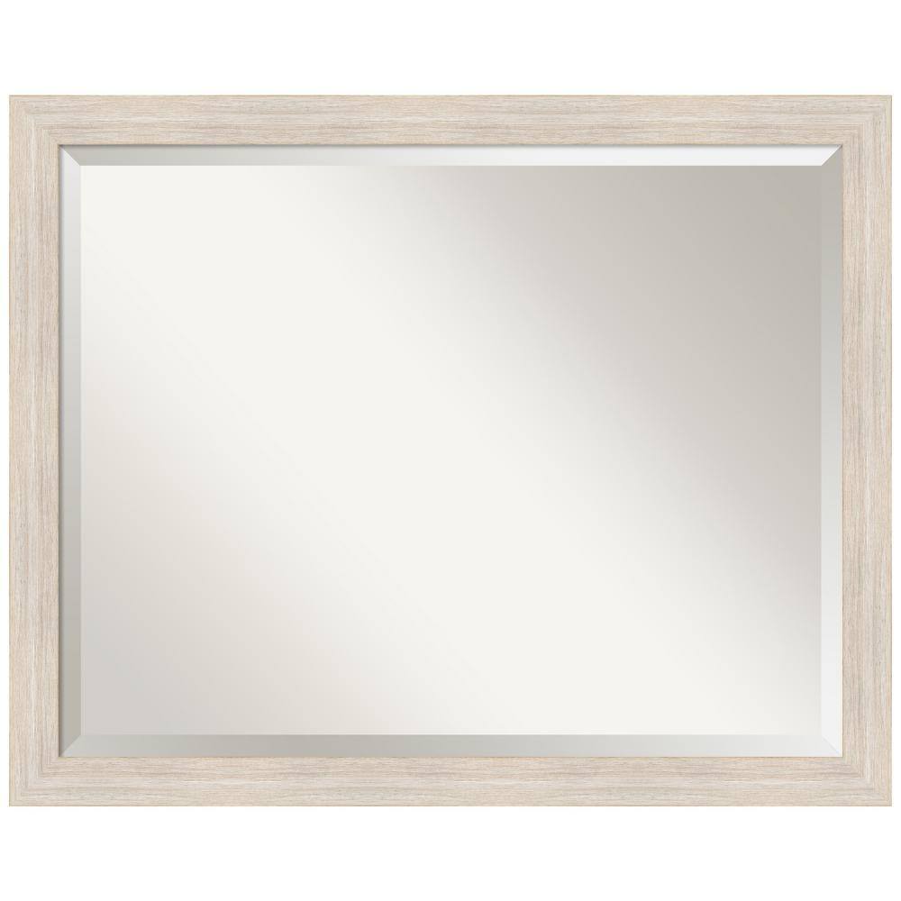 Amanti Art Hardwood Whitewash Narrow 31 in. W x 25 in. H Wood Framed ...