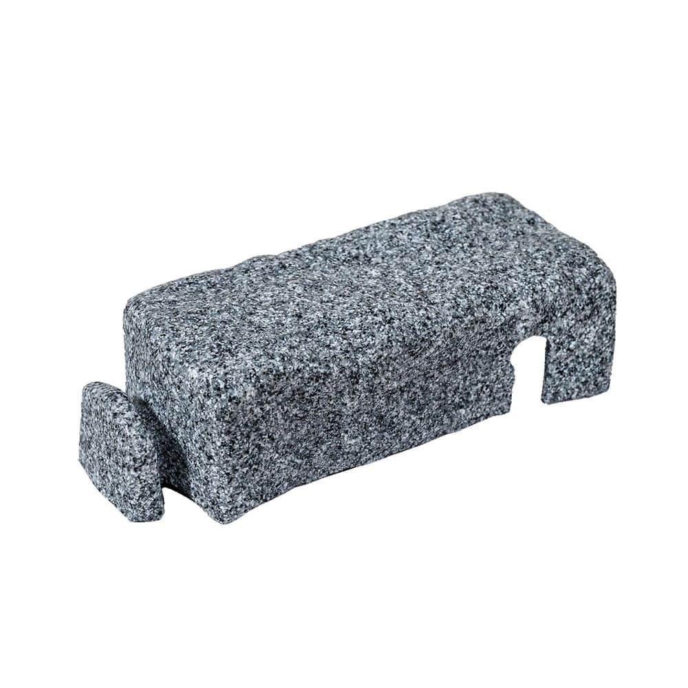 Beuta 7 in. x 2.25 in x 4 in GreyStone (Left) Faux Stone Plastic Garden ...