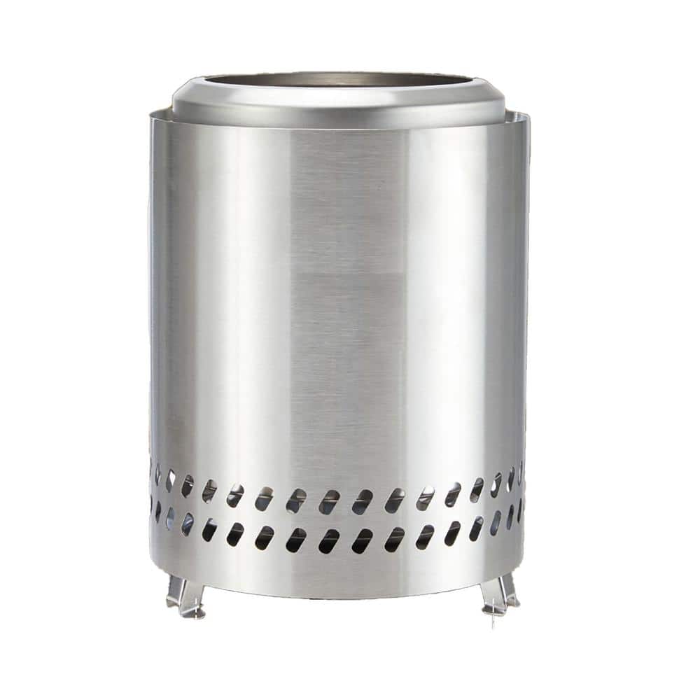 Boosicavelly 7 in. Silver Steel Portable Fire Pit with Flame Ring and ...