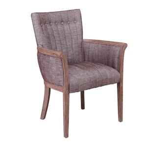 Benjara Beige and Brown with Manchette Armrest Fabric Upholstered ...