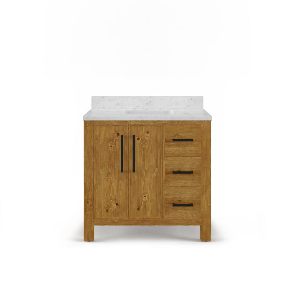 Dino 36 in. Single Sink Freestanding Sierra Oak Bath Vanity with ...