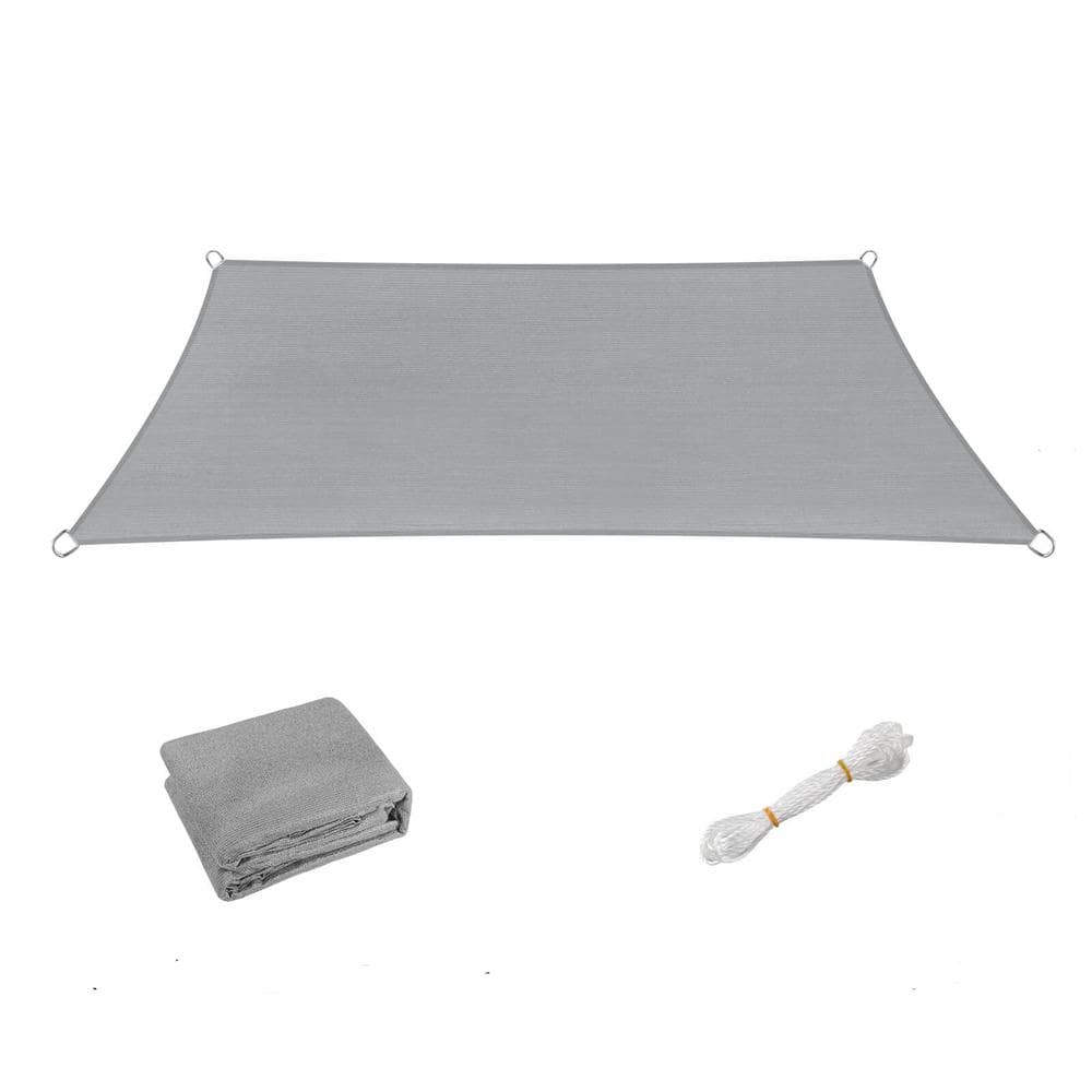 Oyezvary 8 ft. x 10 ft. Outdoor Gray Sun Shade Sails Sun Protection UV ...
