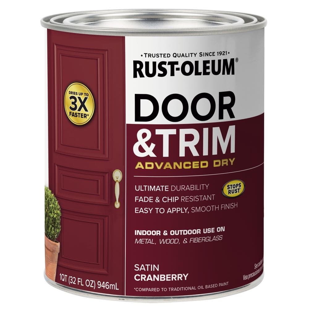 Rust-Oleum Stops Rust 1 qt. Satin Cranberry Door Paint 369385 - The ...