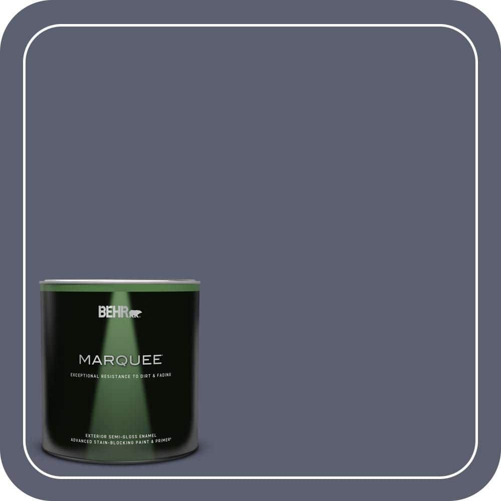 BEHR MARQUEE 1 qt. #S550-6 Mysterious Night Semi-Gloss Enamel Exterior ...