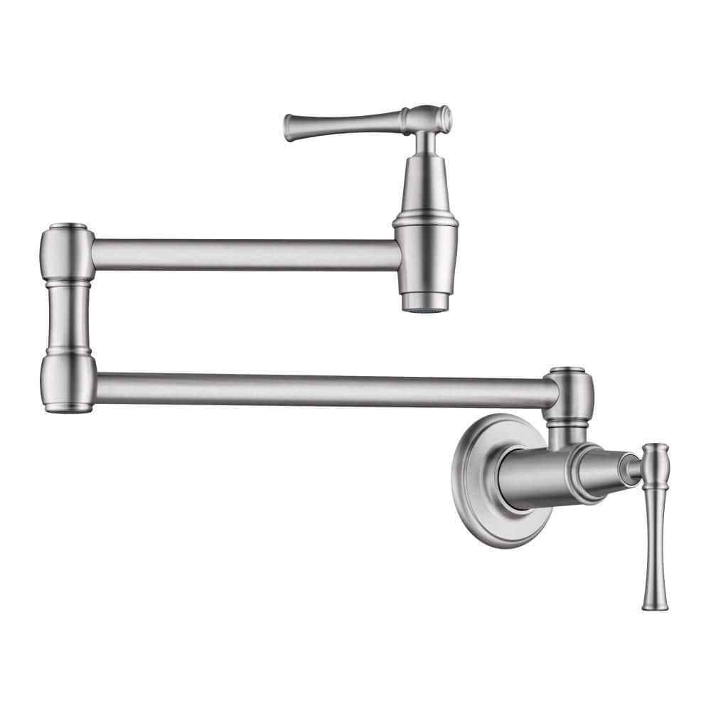 KRAUS Allyn Wall Mount Pot Filler Kitchen Faucet with Retractable Arm ...