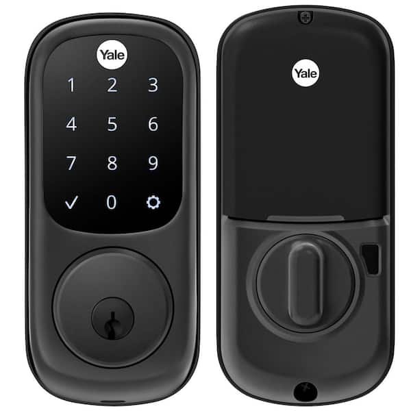 Yale Assure Lock Black Suede Single Cylinder Deadbolt with Touchscreen ...