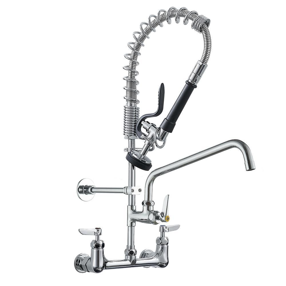 Commercial Restaurant Wall Mount Double Handle Pull-Down Sprayer ...