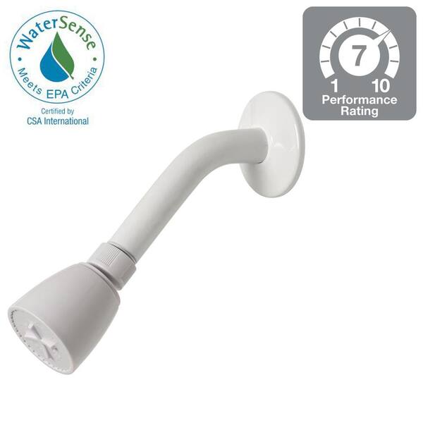 1-Spray 2 in. Single Fixed Shower Head in White 8474900GW - The Home Depot