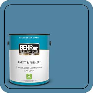 BEHR PREMIUM PLUS 1 qt. #S490-5 Jay Bird Satin Enamel Exterior Paint ...
