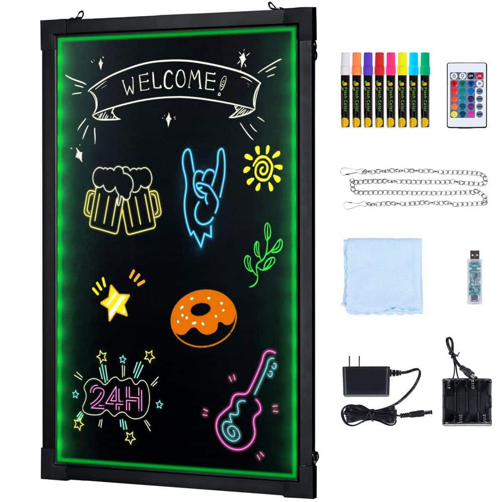 SKYSHALO LED Message Writing Board, 16 in. x12 in. Illuminated Erasable ...