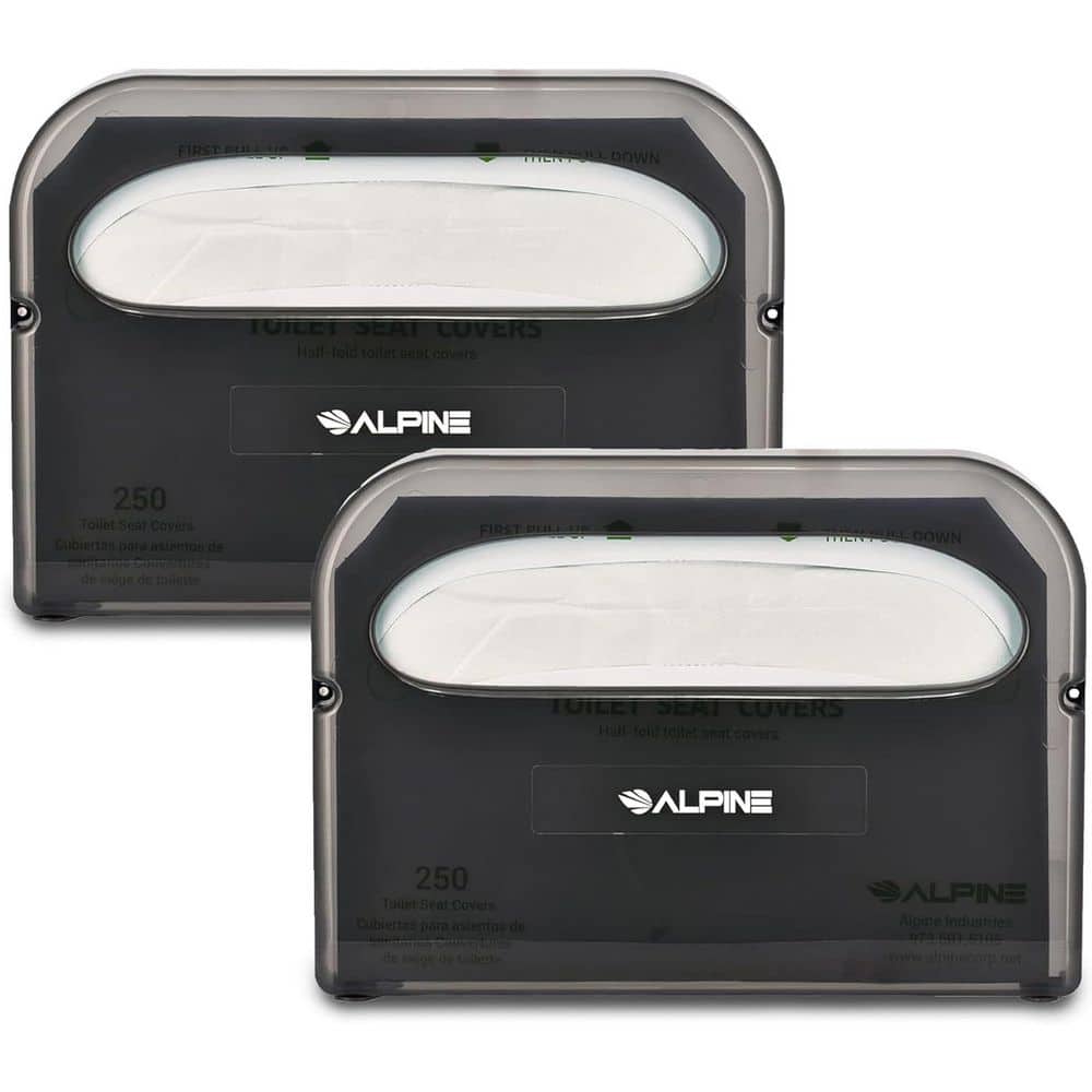 Alpine Industries Black Wall Mount Half-Fold Plastic Toilet Seat Cover Dispenser (2-Pack) 2PK453 ...