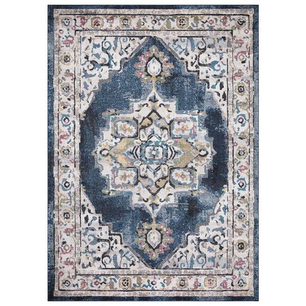 Concord Global Trading Vintage Collection Barclay Navy 5 ft. x 7 ft ...