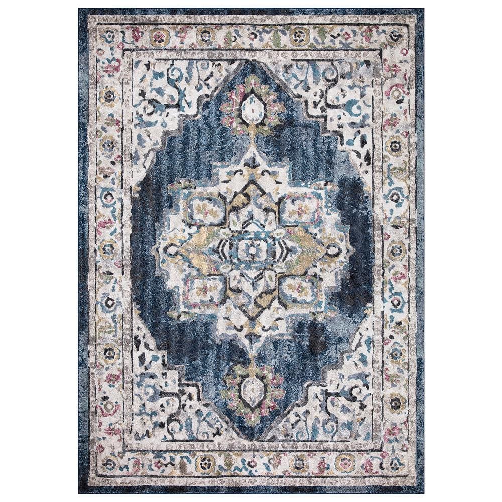 Concord Global Trading Vintage Collection Barclay Navy 7 ft. x 9 ft ...