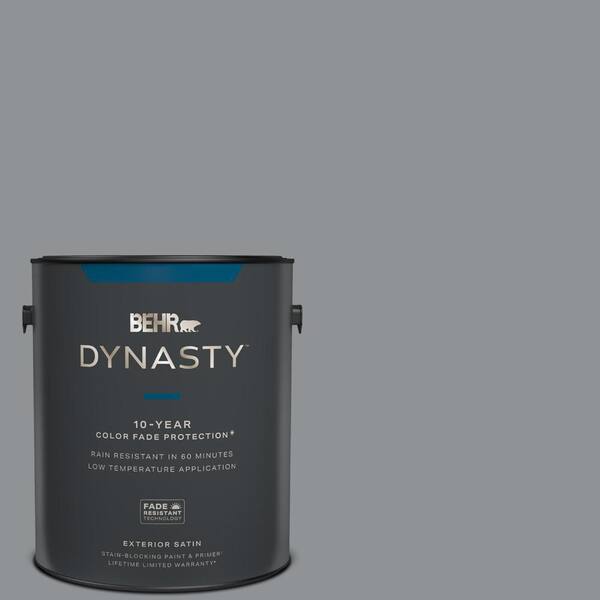BEHR DYNASTY 1 gal. #PPU26-05 Flint Gray Satin Enamel Exterior Stain ...