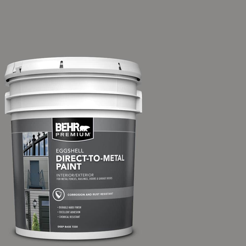 BEHR PREMIUM 5 gal. #PPU26-04 Falcon Gray Eggshell Direct to Metal ...