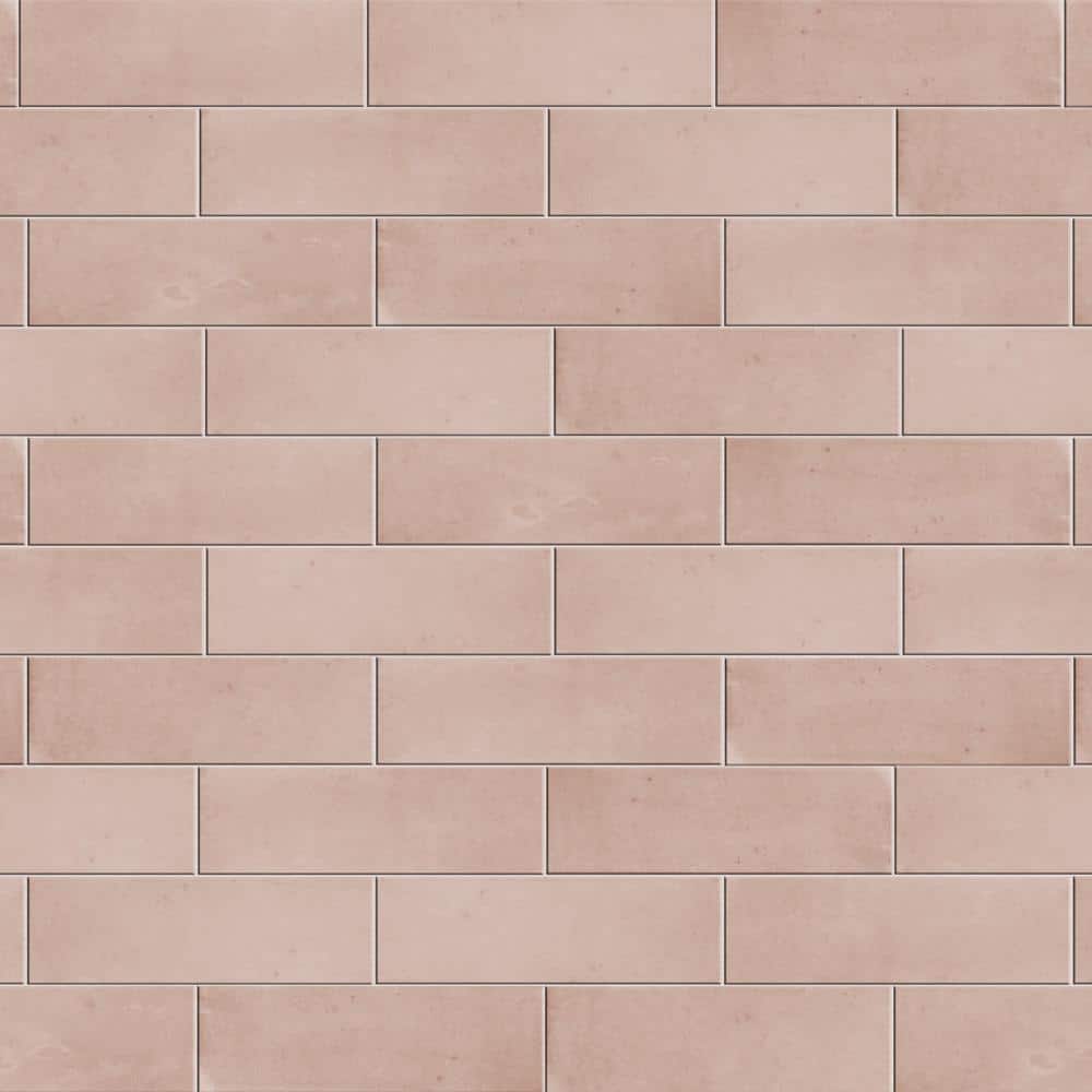 Merola Tile Coco Matte Orchard Pink 2 in. x 5-7/8 in. Porcelain Floor ...