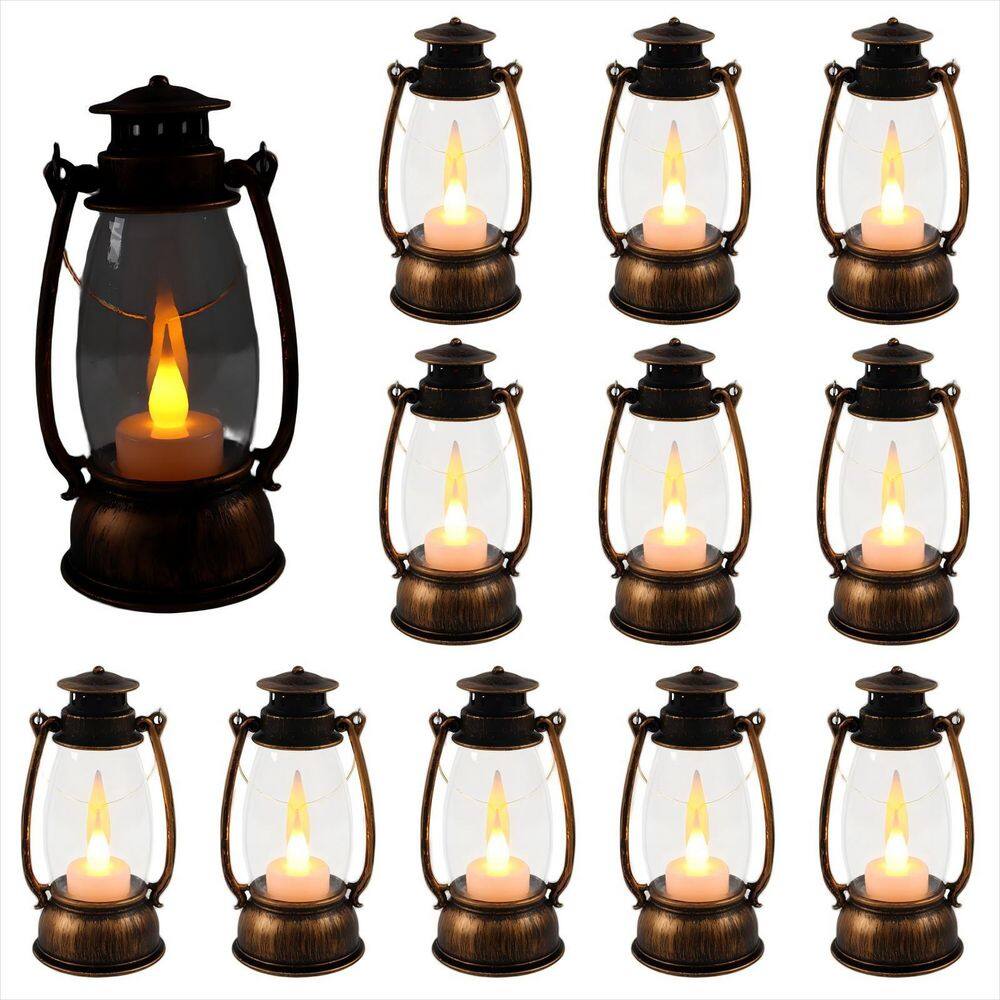 Angel Sar 6 in. Mini Lantern Decorative with Flickering LED Candle ...