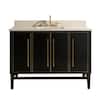 Avanity Mason 49 in. W x 22 in. D Bath Vanity in Black with Gold Trim ...