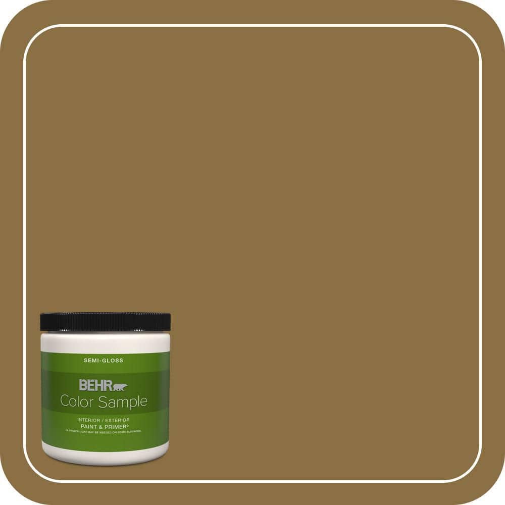 BEHR PREMIUM PLUS 8 oz. #330F-7 Nutty Brown Semi-Gloss Interior ...