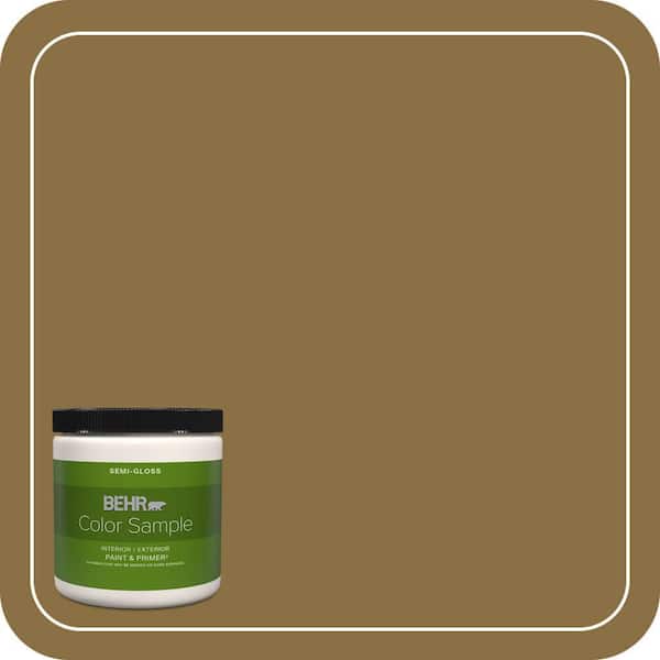BEHR PREMIUM PLUS 8 oz. #330F-7 Nutty Brown Semi-Gloss Interior ...