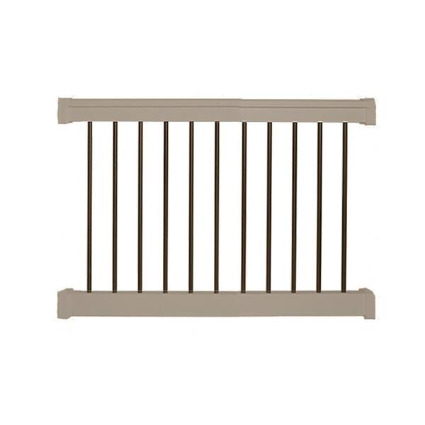 Weatherables Bellaire 3 ft. H x 4 ft. W Khaki Vinyl Railing Kit WKR ...