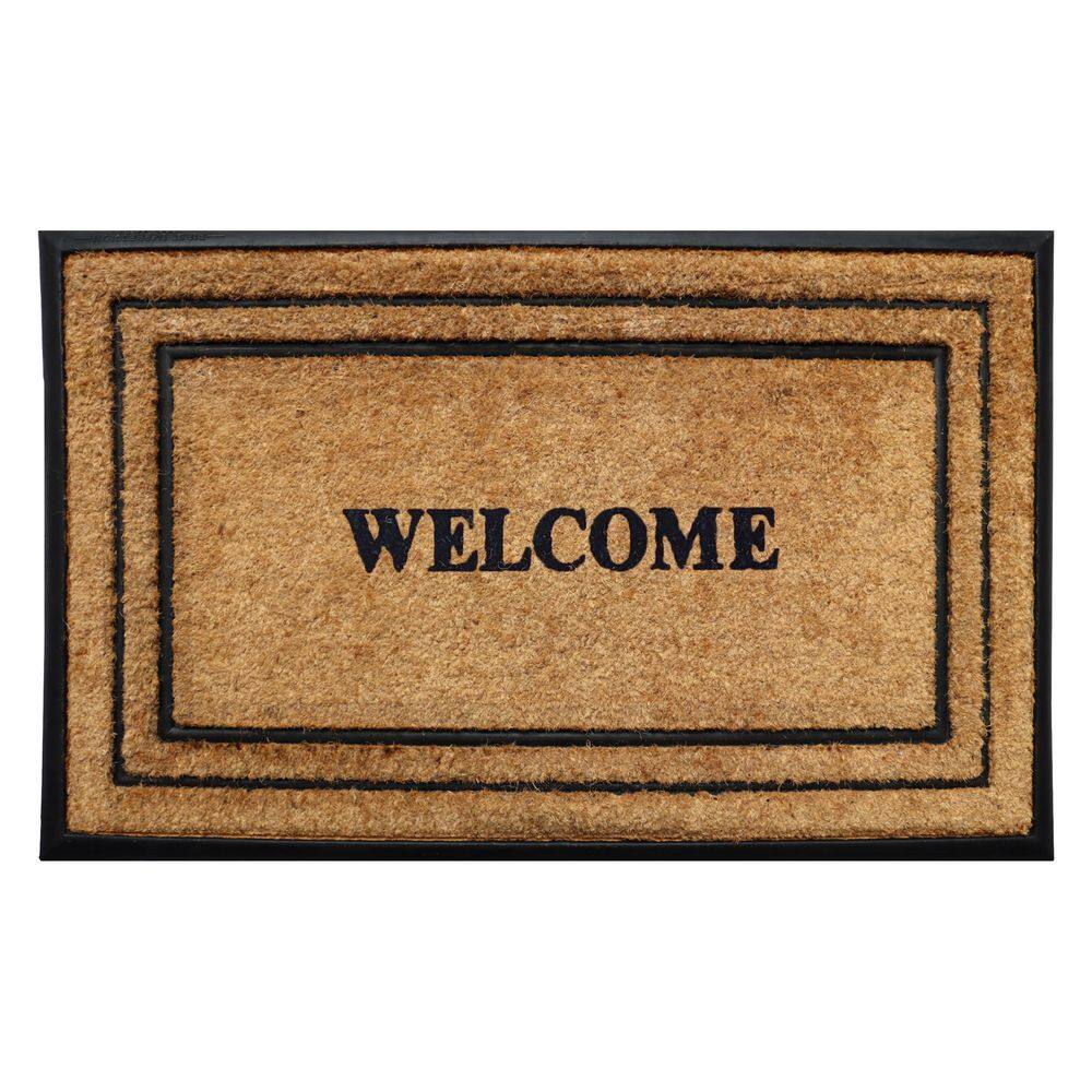 A1 Home Collections A1HC Rubber and Coir 25 in. x 57 in. Beige Non-Slip ...