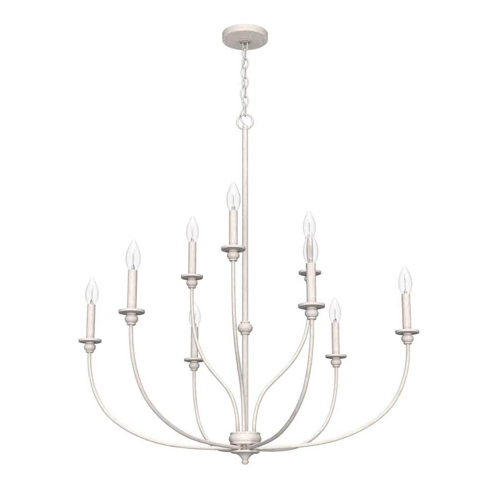 Hunter Southcrest 9-Light Distressed White Chandelier 19633 - The Home ...