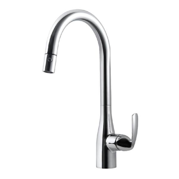 HOUZER Cora Single-Handle Pull Down Sprayer Kitchen Faucet with CeraDox ...