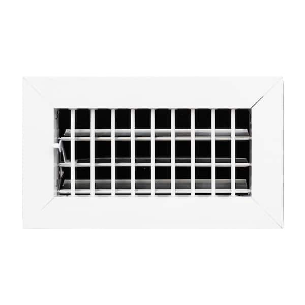ACLAMINAIRE 8 in. x 4 in. Aluminum Adjustable Wall Register in White L ...