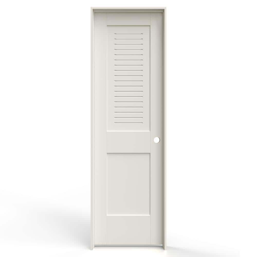 JELD-WEN 24 in. x 80 in. 2 Panel Left-Handed Primed MDF Wood Single ...