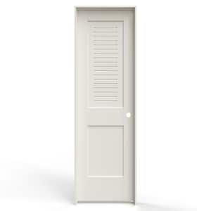 JELD-WEN 32 in. x 80 in. 2 Panel Right-Handed Primed MDF Wood Single Prehung Interior Door Upper ...